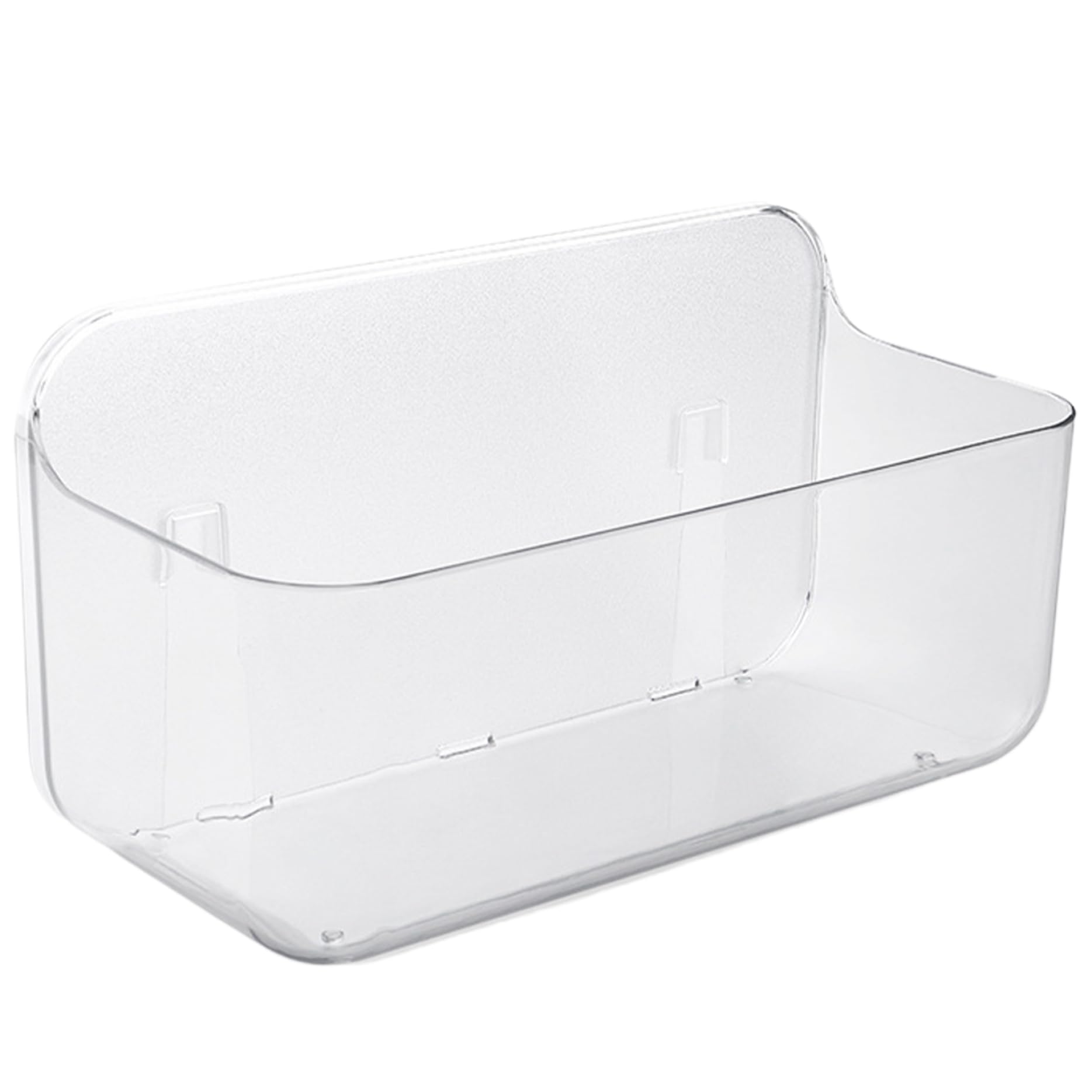 Bathroom Wall Organizer, 7.1x3.2x4.7 Clear Plastic Adhesive Shelf, Cabinet Door Organizer with Drain Hole, Punch Free Storage Racks for Bathroom, Small, Cabinet Door Organizer