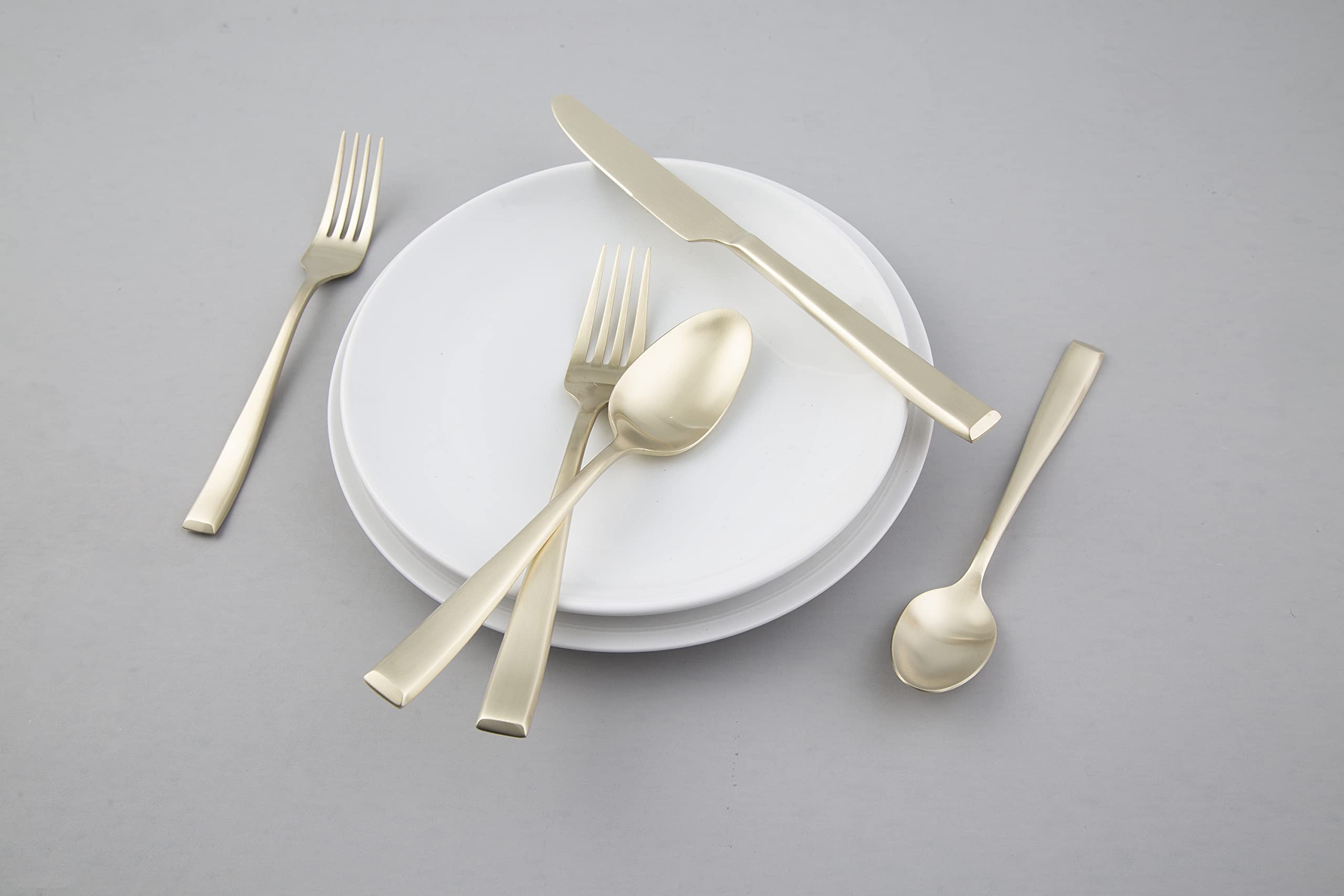 CAMBRIDGE Silversmiths Samira Champagne Satin 20-Piece Flatware Set, Service for 4