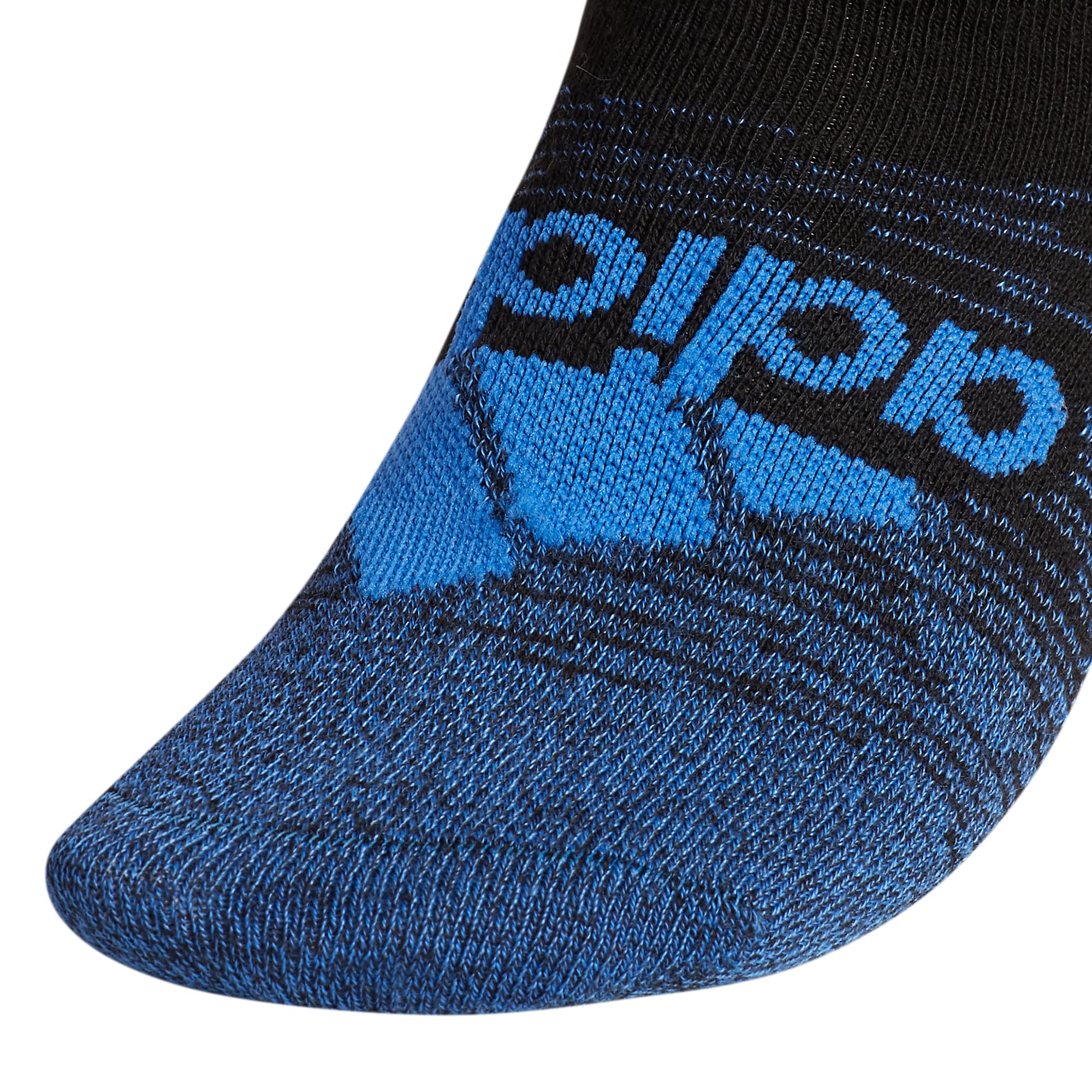 adidas Kids-Boy's/Girl's Superlite No Show Socks (6-Pair), Black/True Blue/Signal Green, Large