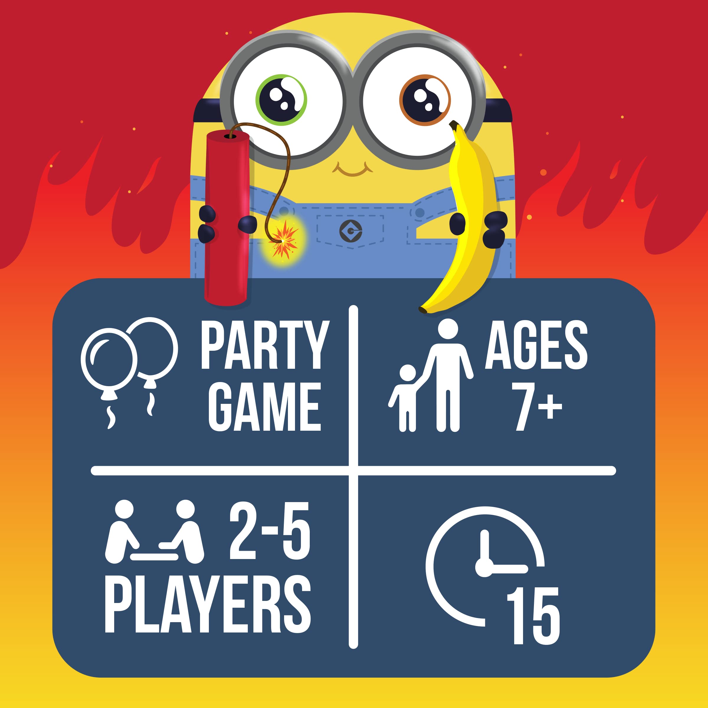 Exploding Minions by Exploding Kittens - A Russian Roulette Card Game, Easy Family-Friendly Party Games - for Kids, Teens & Adults - 2-5 Players