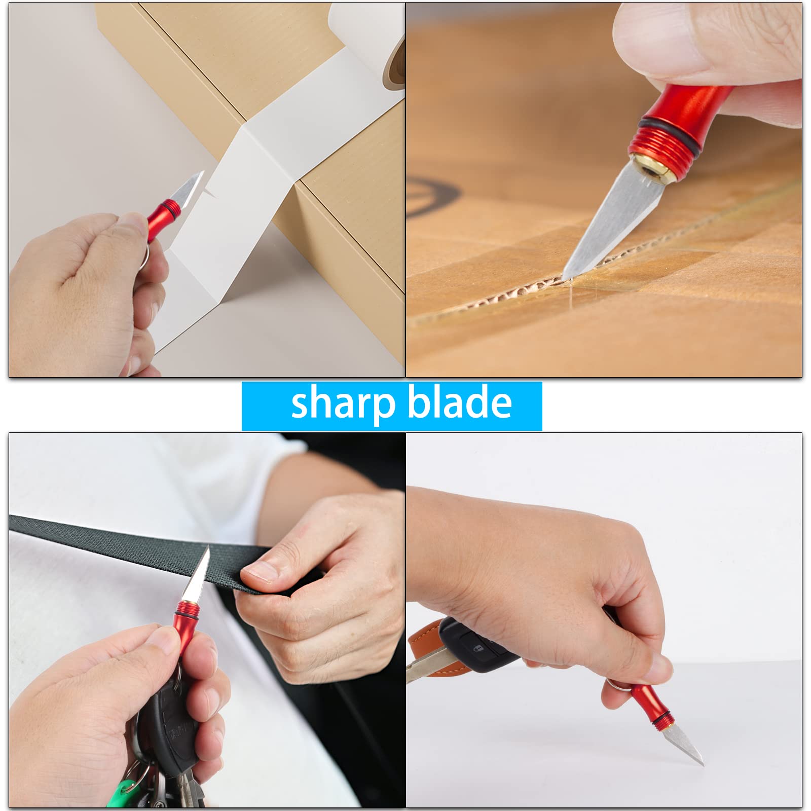 Blinture Package Cutter Opener, Box Cutter, Utility Knife Keychain Accessories, Bowling Keychain Knife, Gift for Men&Women