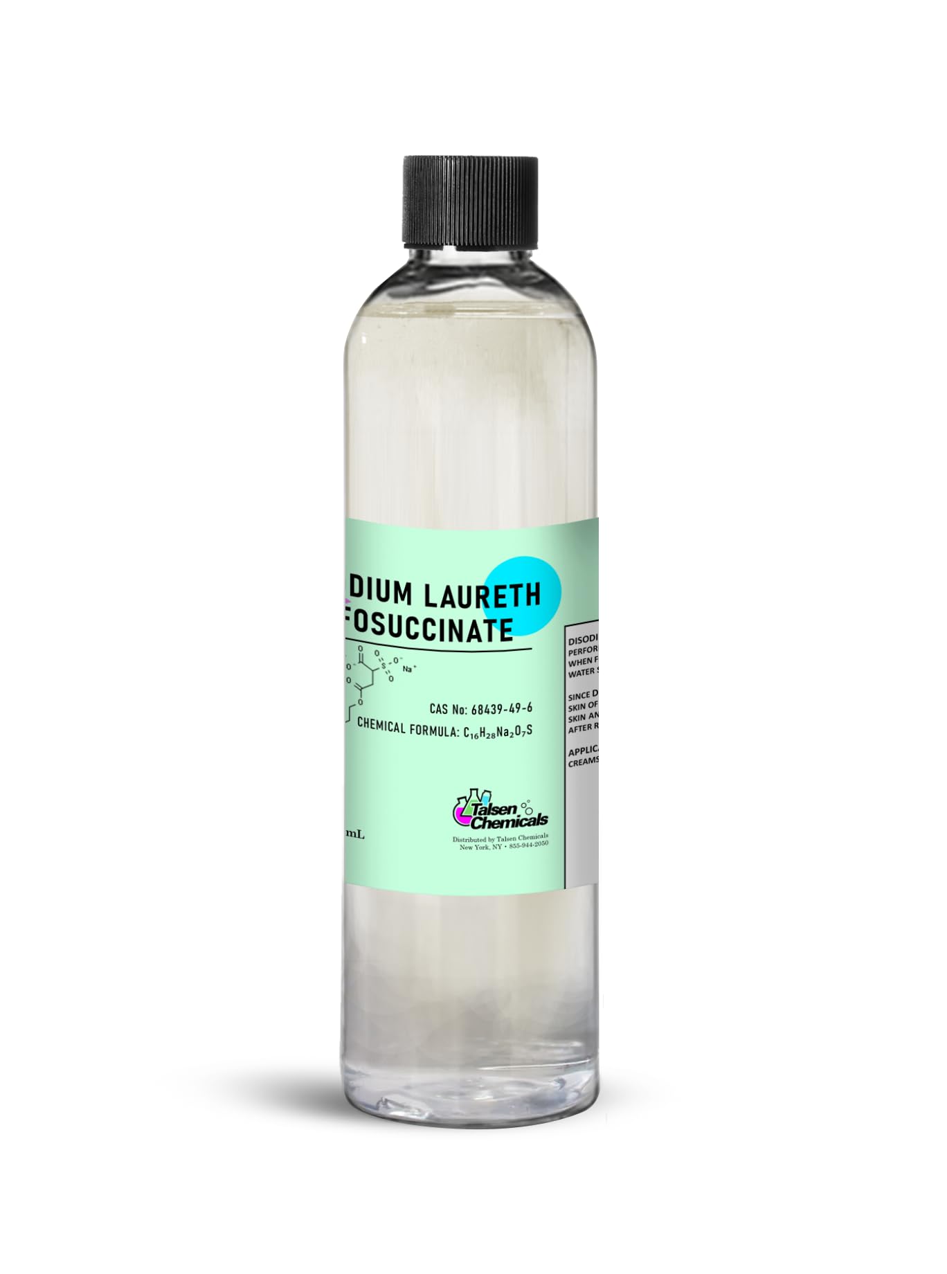 Talsen Chemicals Disodium Laureth Sulfosuccinate Liquid DLSS Soothing and Gentle Cleanser, Biodegradable Surfactant has Lathering and Emulsifying Properties, Good Foaming Agent (8 Ounce / 236 mL)