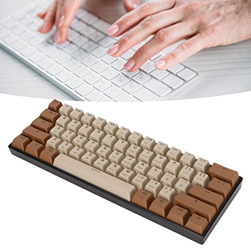 Gaming Keyboard, 61keys Mechanical Keyboard with Color Mixing Light, Multiple Luminous Modes, for Windows2000, Xp, Vista, Win 7, HarmonyOS, Win 8, Win 10, Android, iOS(Green axis)