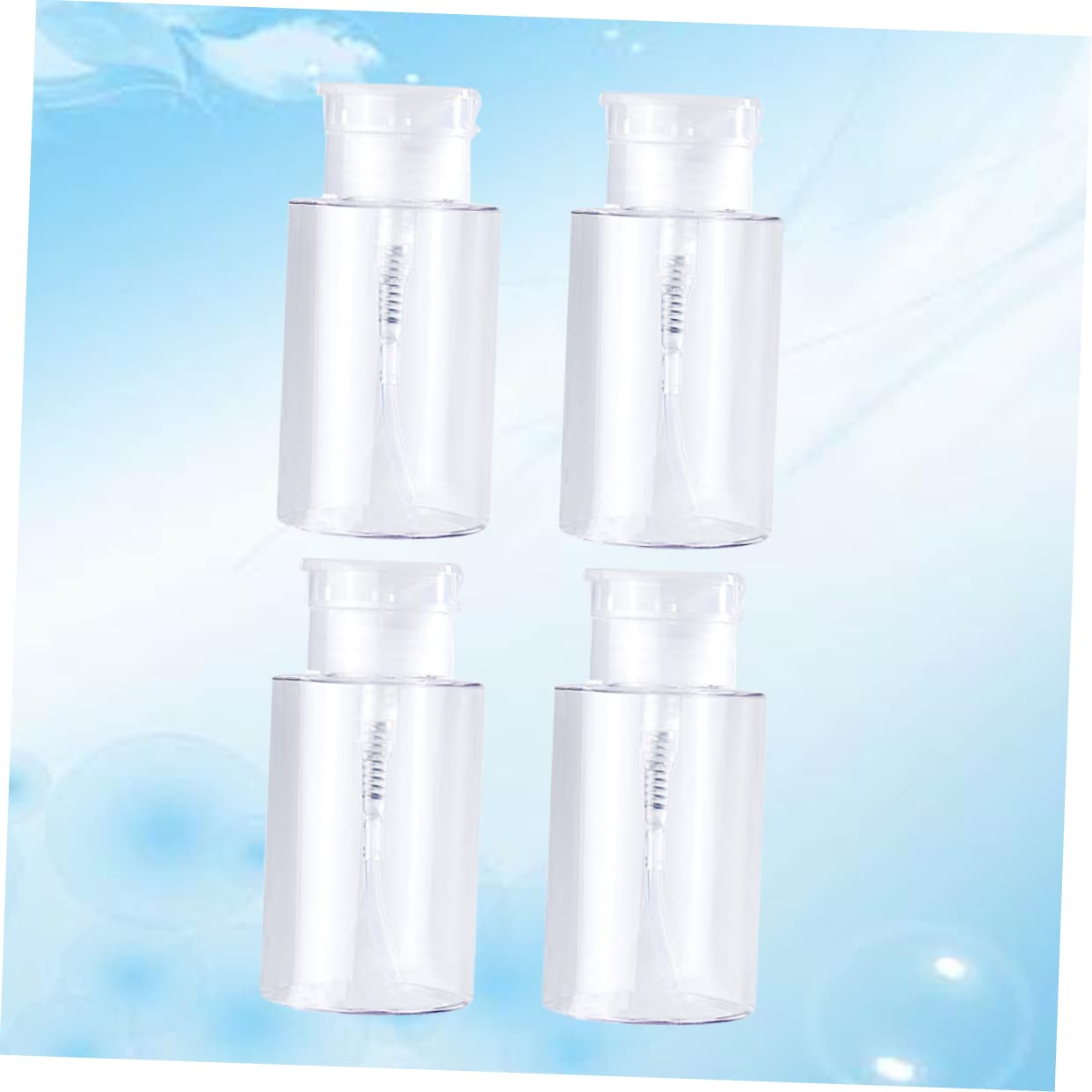 Beavorty 4Pcs Hand wash Dispenser Empty Pump Bottle Refillable Pump Dispenser Alcohol Pump Bottle Empty Dispenser Bottle Lotion Container Pump Empty Bottle Clear Pump Cosmetic Sample Travel