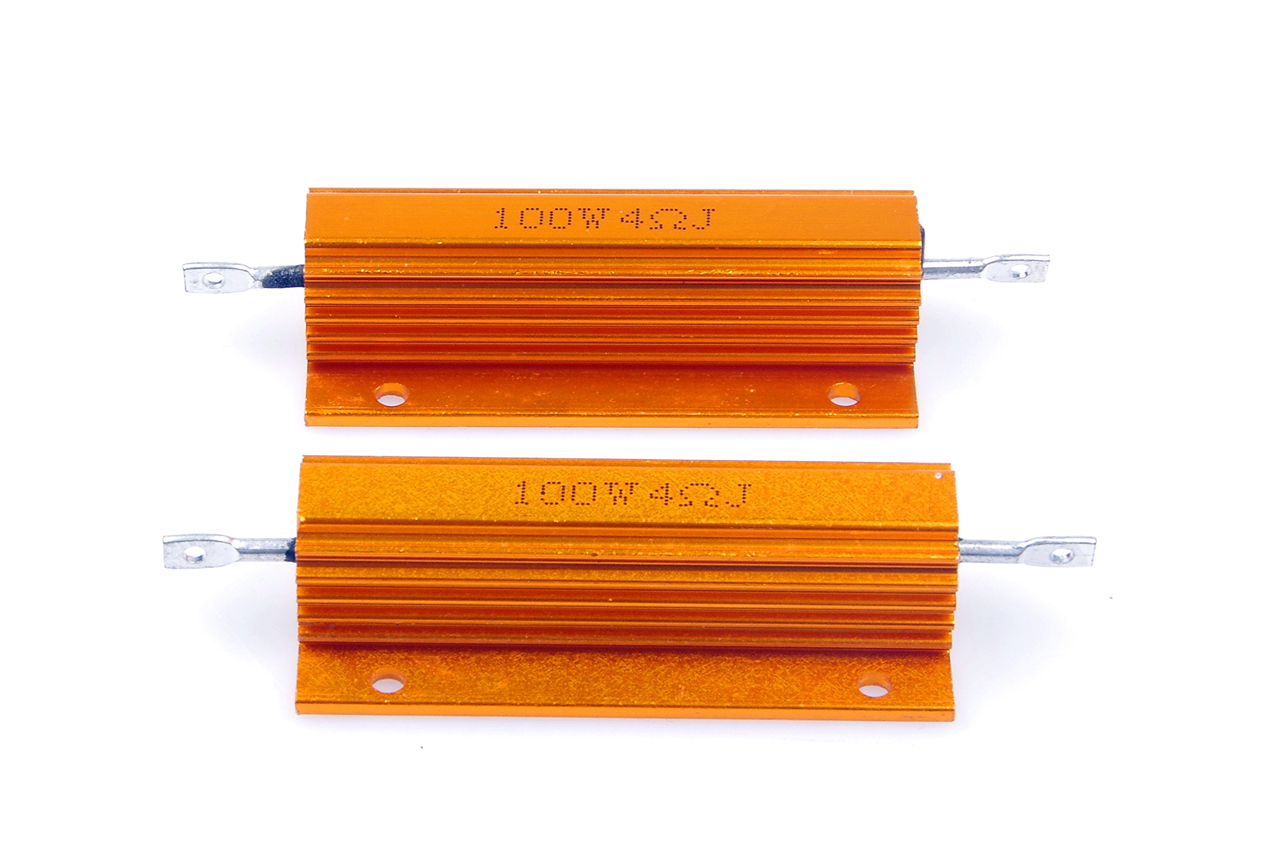 LM YN 100 Watt 4 Ohm 5% Wirewound Resistor Electronic Aluminium Shell Resistors Gold (Pack of 2)