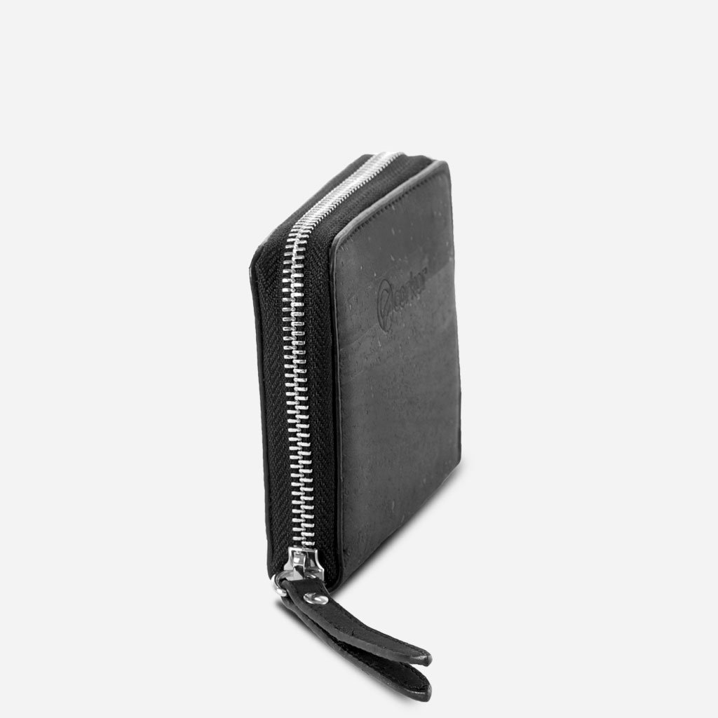 Corkor Cork RFID Square Wallet – Women’s Wallet - RFID Blocking - Vegan Leather – Cruelty Free – Eco Friendly - Black