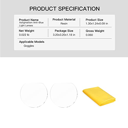 Anti-blue Light Lens Compatible for DJI Avata FPV Flying Glasses Goggles2 Accessories That Supports Changing Lenses to Accommodate Your Nearsightedness(Resin) (anti blue light)