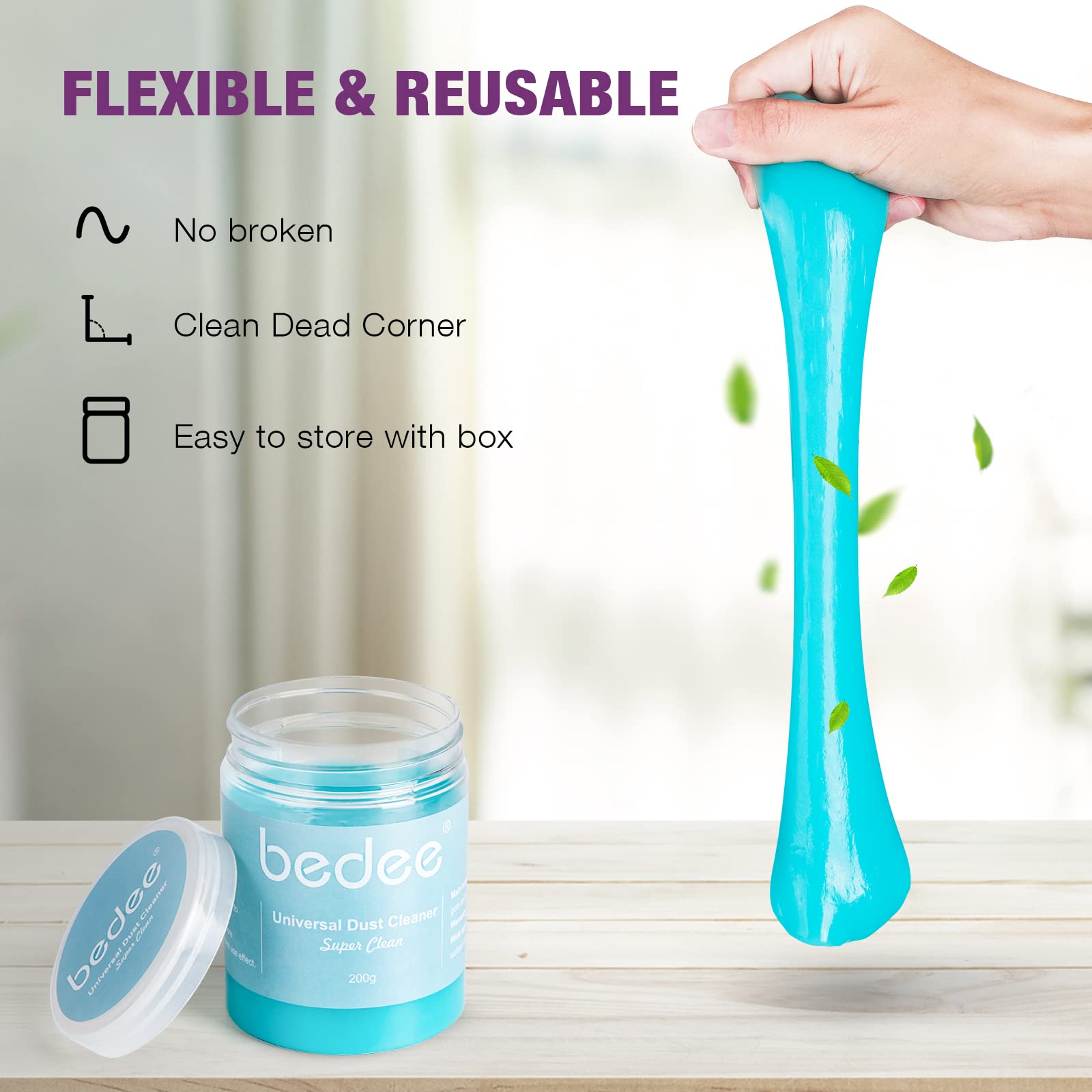 bedee Car Cleaning Gel Cleaning Putty: 2023 Upgraded Keyboard Cleaner Gel 3 Pack High Efficient Cleaning Reusable No Sticky Hands Dust Cleaning Gel for Car Interior Air Vent Keyboard Camera Printer