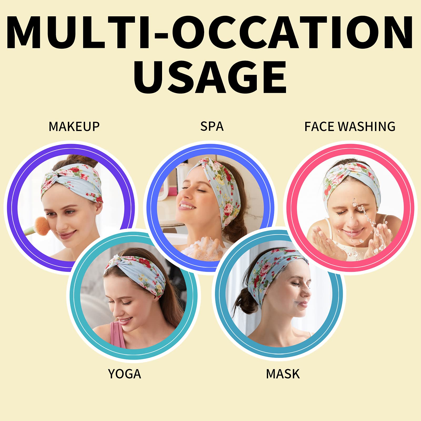 ADRIONE Thick Headbands for Women (8 Count)