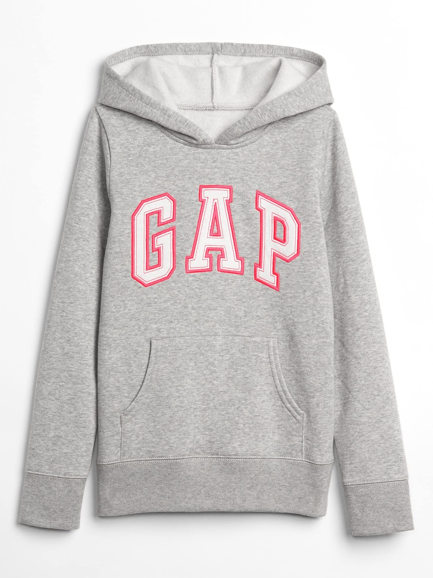 GAP girls Logo Hoodie Hooded Sweatshirt, Light Heather Grey B10, Large US