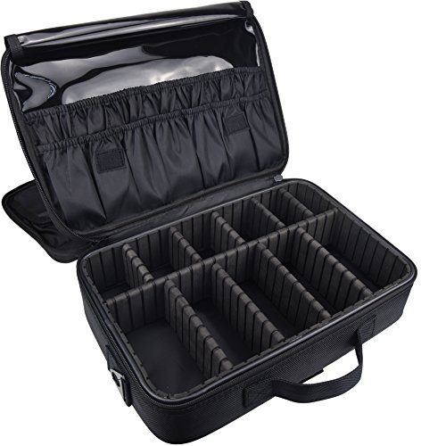 goldwheat Travel Makeup Case Beauty Cosmetic Bag Multifunctional Makeup Bag with Adjustable Shoulder Strap