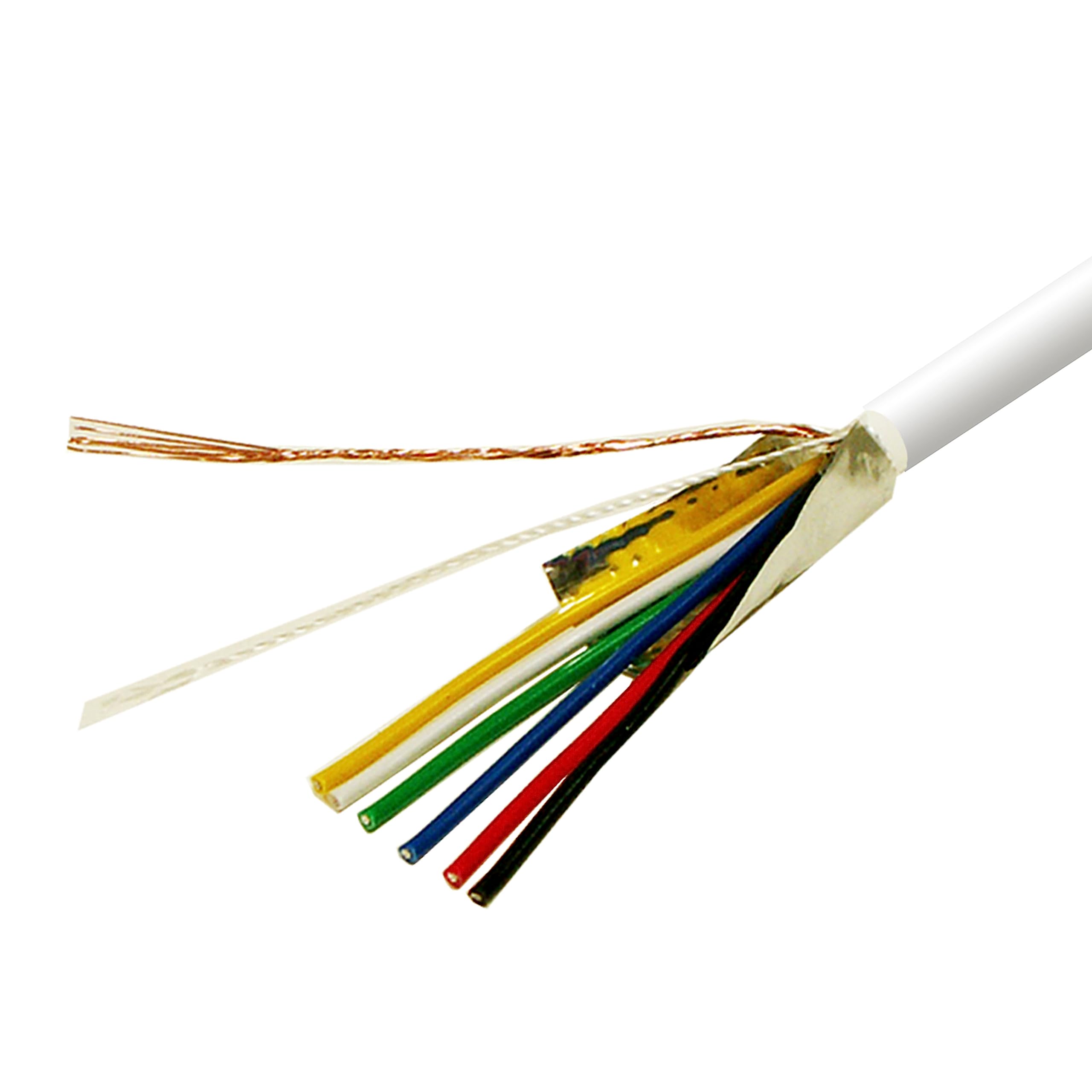 LOGICO Security Wire Burglar Alarm 22/6 Cable 500FT Stranded Shielded White 500'