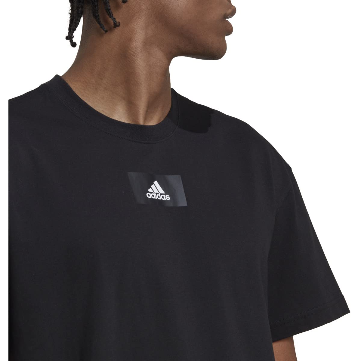 adidas Men's Essentials FEELVIVID Drop Shoulder Tee, Linen Green/Green Oxide, Large