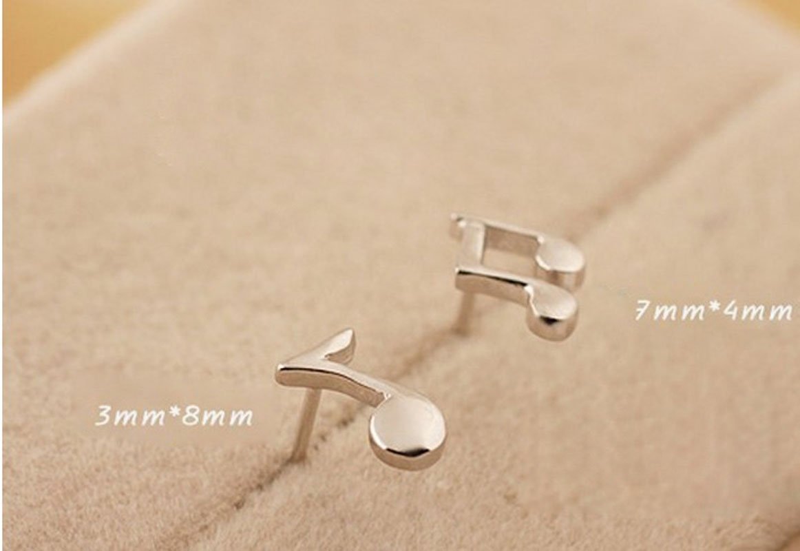 925 Sterling Silver Music Notes Earrings-Lady Love Earrings (Allergy-Prevention) Jewelry for Women