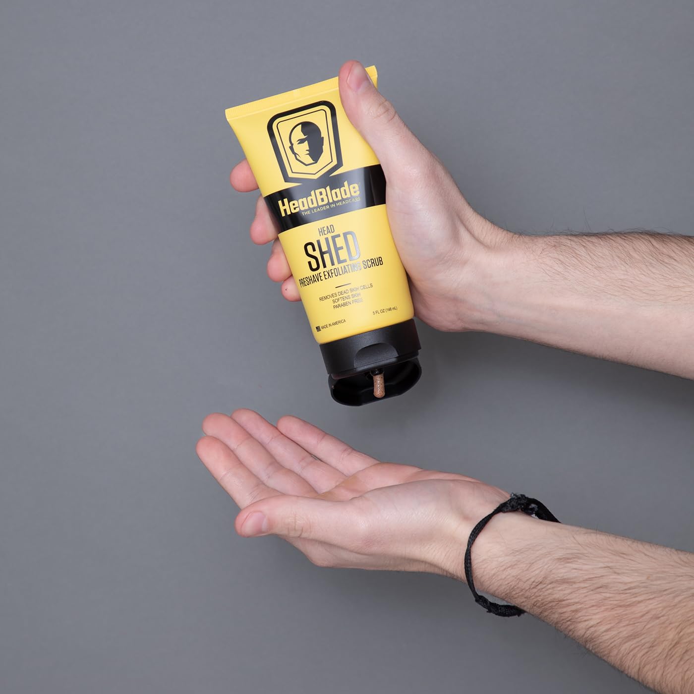 HeadBlade HeadShed Men's Exfoliating Scrub - 5 oz - Face Wash & Cleanser - Removes Dead Skin and Preps for Great Shave