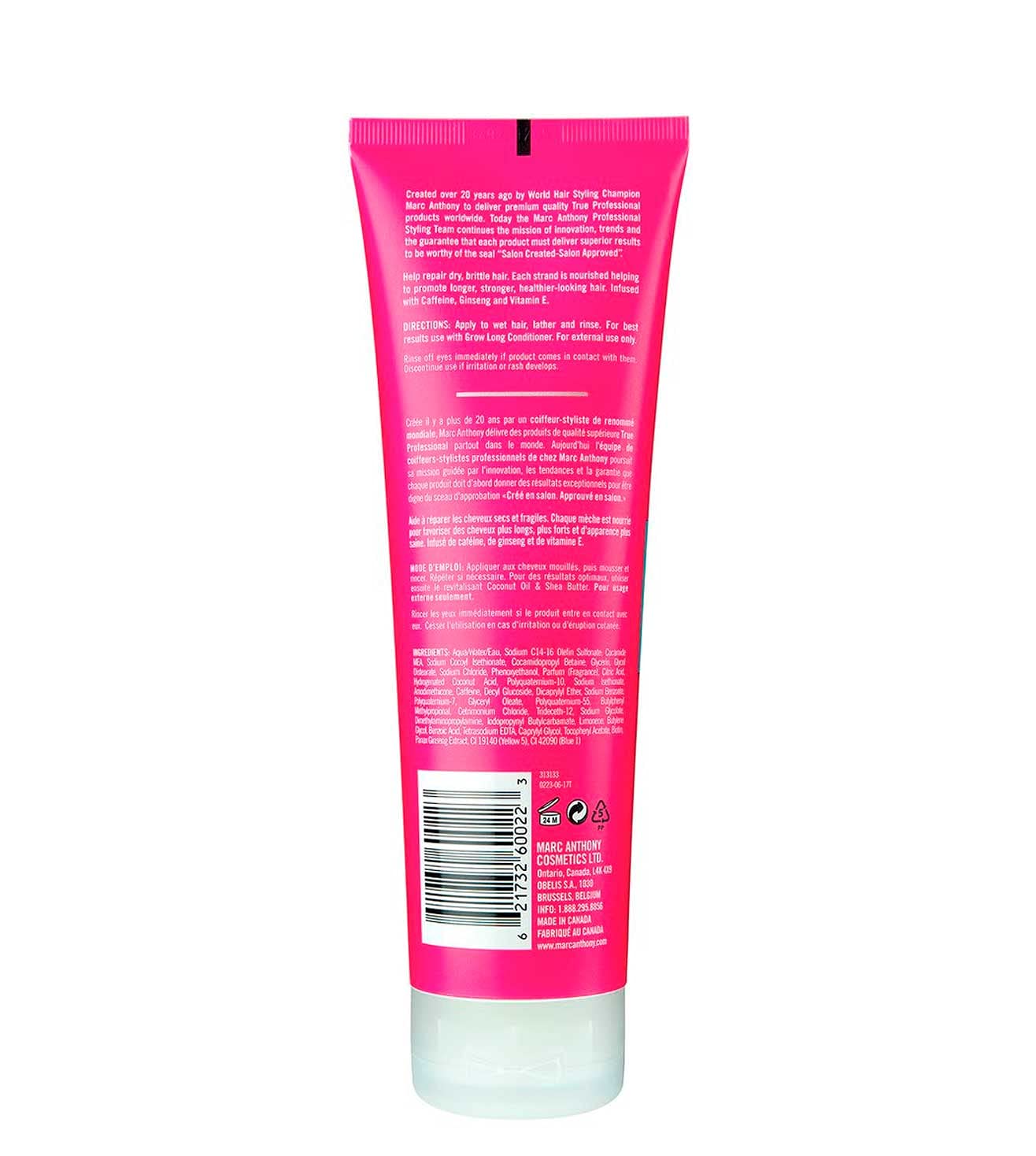 Marc Anthony Strengthening Biotin Shampoo, Grow Long Anti-Frizz, Anti-Breakage & Nourishing Formula For Split Ends - Vitamin E, Caffeine & Ginseng for Dry & Damaged Hair