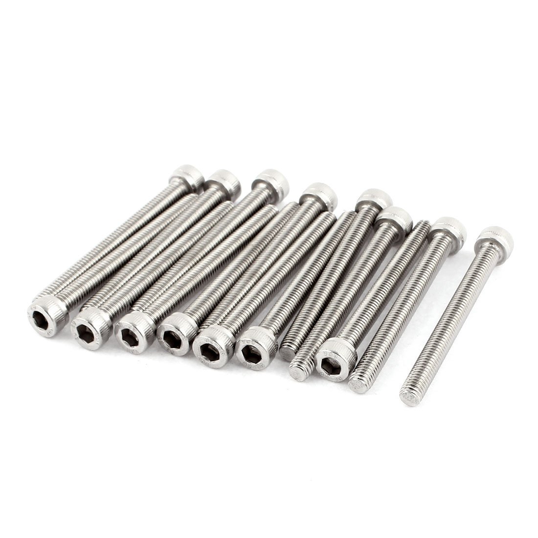 uxcell M5x50mm Thread 304 Stainless Steel Hex Socket Head Cap Screw Bolt DIN912 15pcs