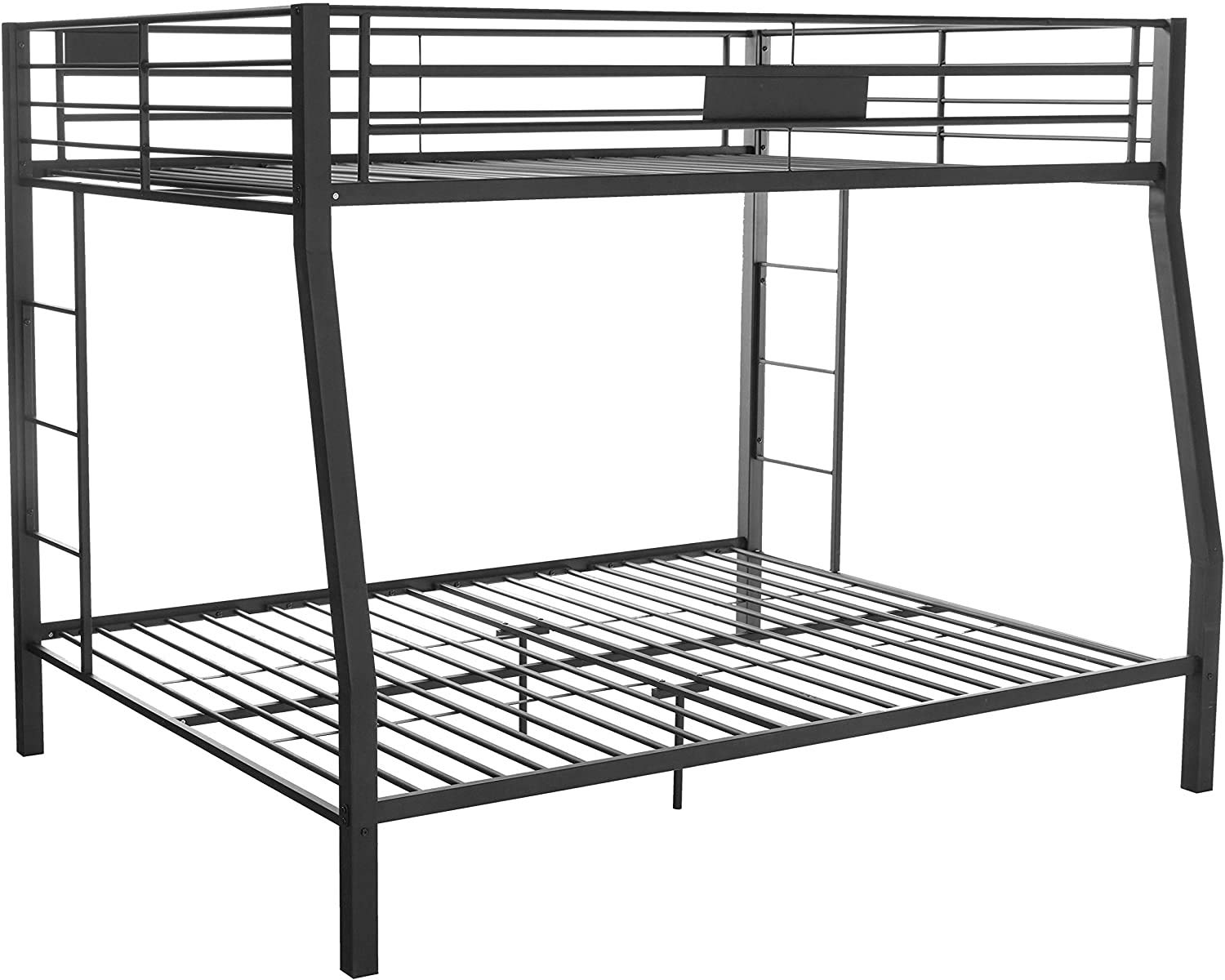 Bellemave Full XL Over Queen Metal Bunk Bed with 2 Ladders, for Kids Teens Adults - Sandy Black