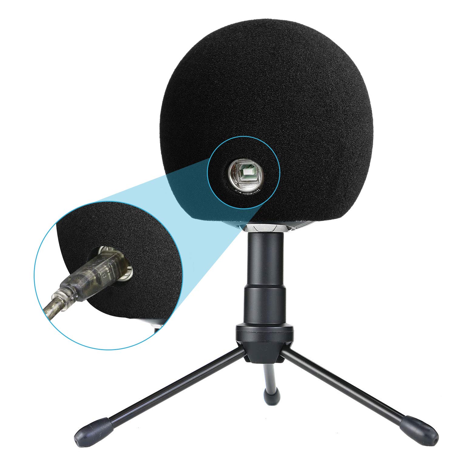 Furry Windscreen Muff Cover Compatible with Blue Snowball Ice,ChromLives Mic Muff Cover, Deadcat Wind Microphone Cover for Recordings,Broadcasting,Singing