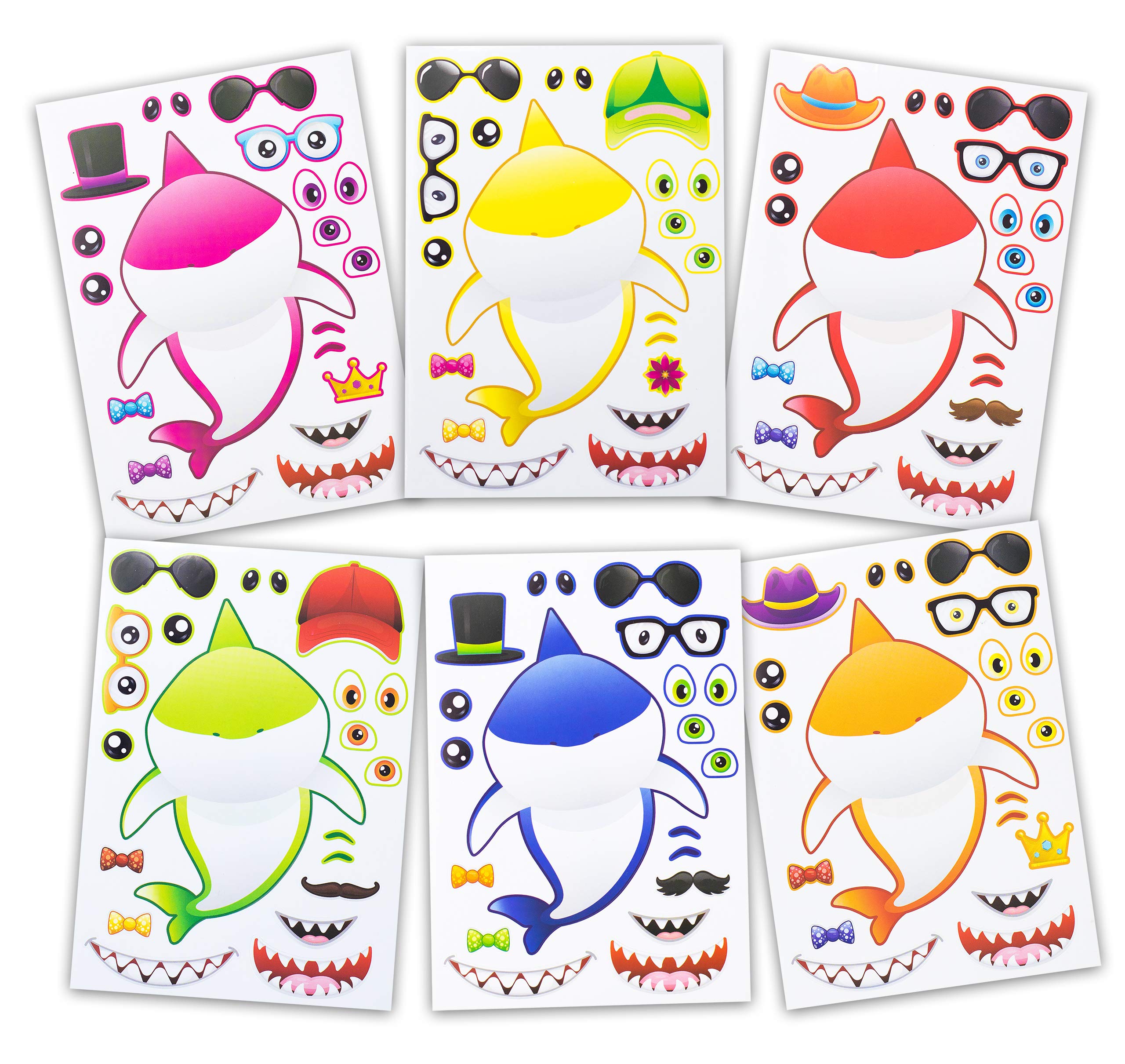 Edgewood Toys 24 Make A Shark Stickers For Kids - Great For Birthday Party Favors, Decorations, & Prizes - Let Your Kids Get Creative & Design Their Favorite Shark Stickers β Fun Kids Craft Activity