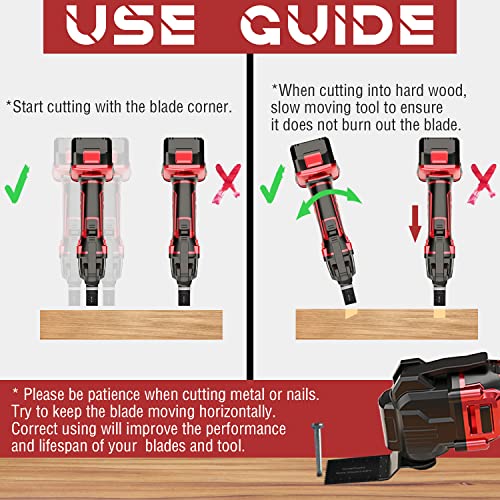 Adust 57Pcs Titanium Oscillating Multitool Blades, Universal Titanium Multitool Blades for Wood Plastics Metal, Quick Release Multi Tool Blades Kits