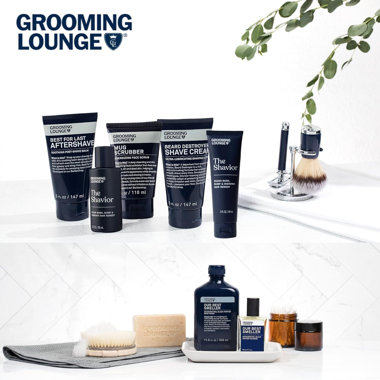 Grooming Lounge Beard Destroyer Shave Cream for Men - Bump, Irritation & Razor Burn Free Shaving Cream Sensitive Skin, Men Beard Care - Soft, Smooth, Easy Glide Low Shaving Foam Lather Formula - 5 Oz