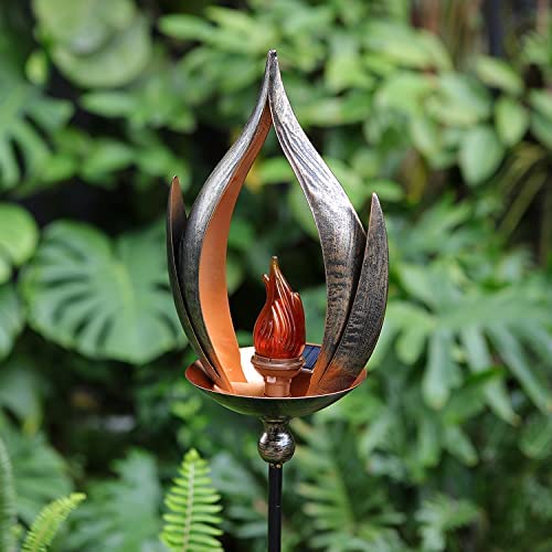 EDOF Garden Solar Light Outdoor Decorative, Flame Led Lights, Waterproof Outdoor Decorative Lights Waterproof for Walkway, Yard, Lawn, Patio or Courtyard