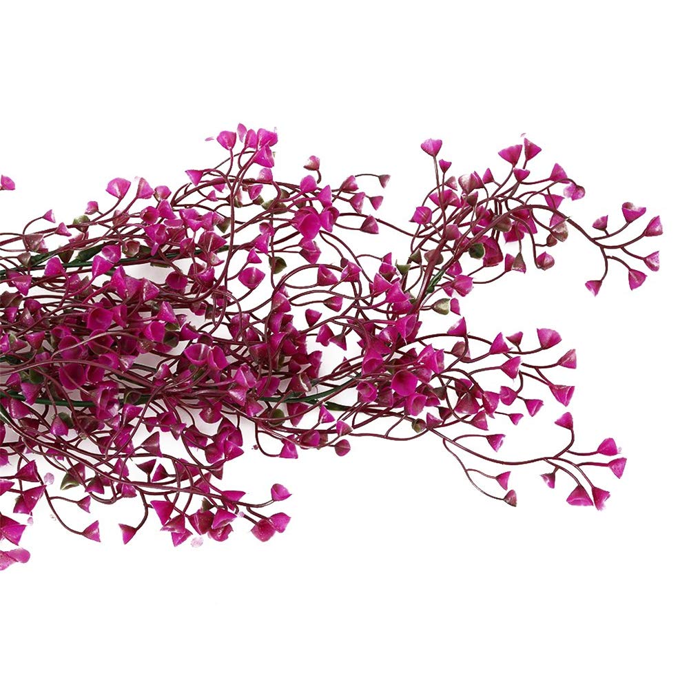 G-Tree Artificial Plants Vine Hanging, Set of 2 Artificial Ivy Flowers Fake Greenery Plants for Garden Wall Decoration, Red Rose