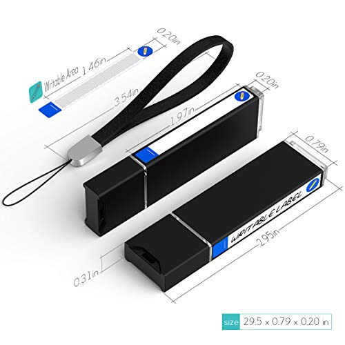 MEINAMI 32GB USB2.0 USB Flash Drive with Writable Label USB Thumb Drive with Sticker Memory Stick with Tag,3 Pack