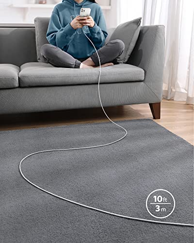 Anker Nylon USB C to Lightning Cable [10ft MFi Certified] for iPhone 13 13 Pro 12 Pro Max 12 11 X XS XR 8 Plus, AirPods Pro, Supports Power Delivery (Silver)
