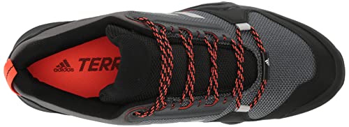 adidas Men's Terrex Ax3 Trail Running Shoe, Solid Grey/Grey One/Solar Red, 11