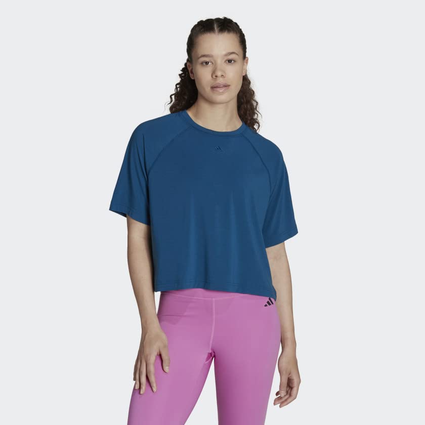 adidas AEROREADY Wrap-Back Tee Women's, Blue, Size S