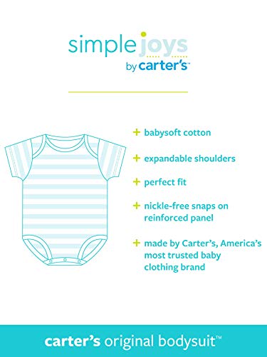 Simple Joys by Carter's Unisex Babies' Long-Sleeve Bodysuit, Pack of 5, Grey/White, 0-3 Months