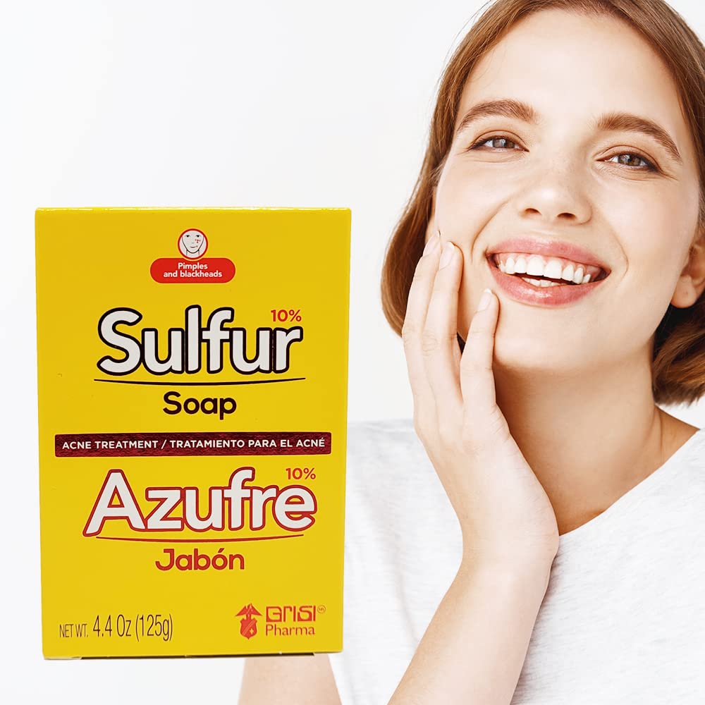 Grisi Sulfur Soap for Acne - 4.4 ounce (Pack of 6)
