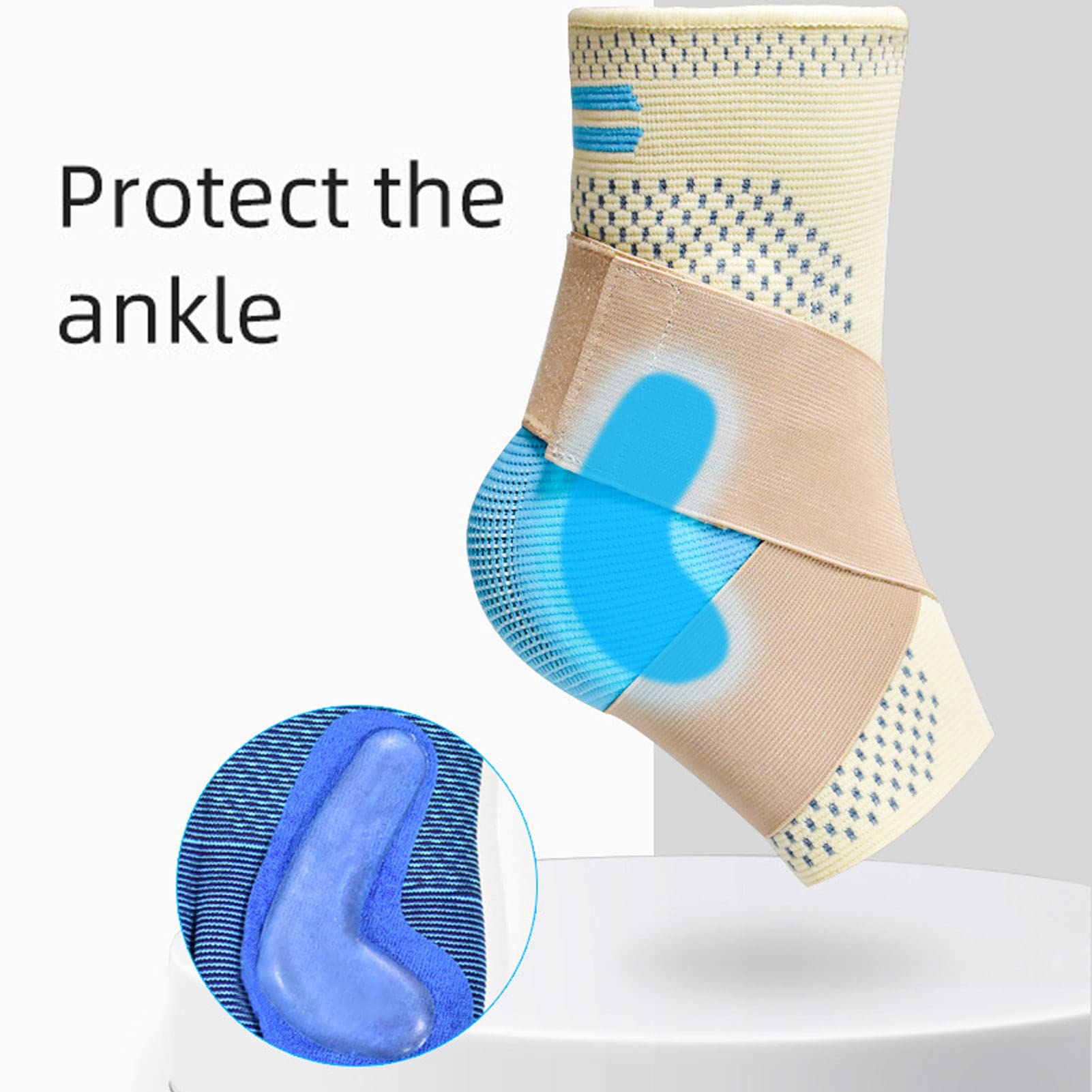 Ankle Brace, Breathable Stretchy Ankle Compression Sleeve for Sports Injury Recovery