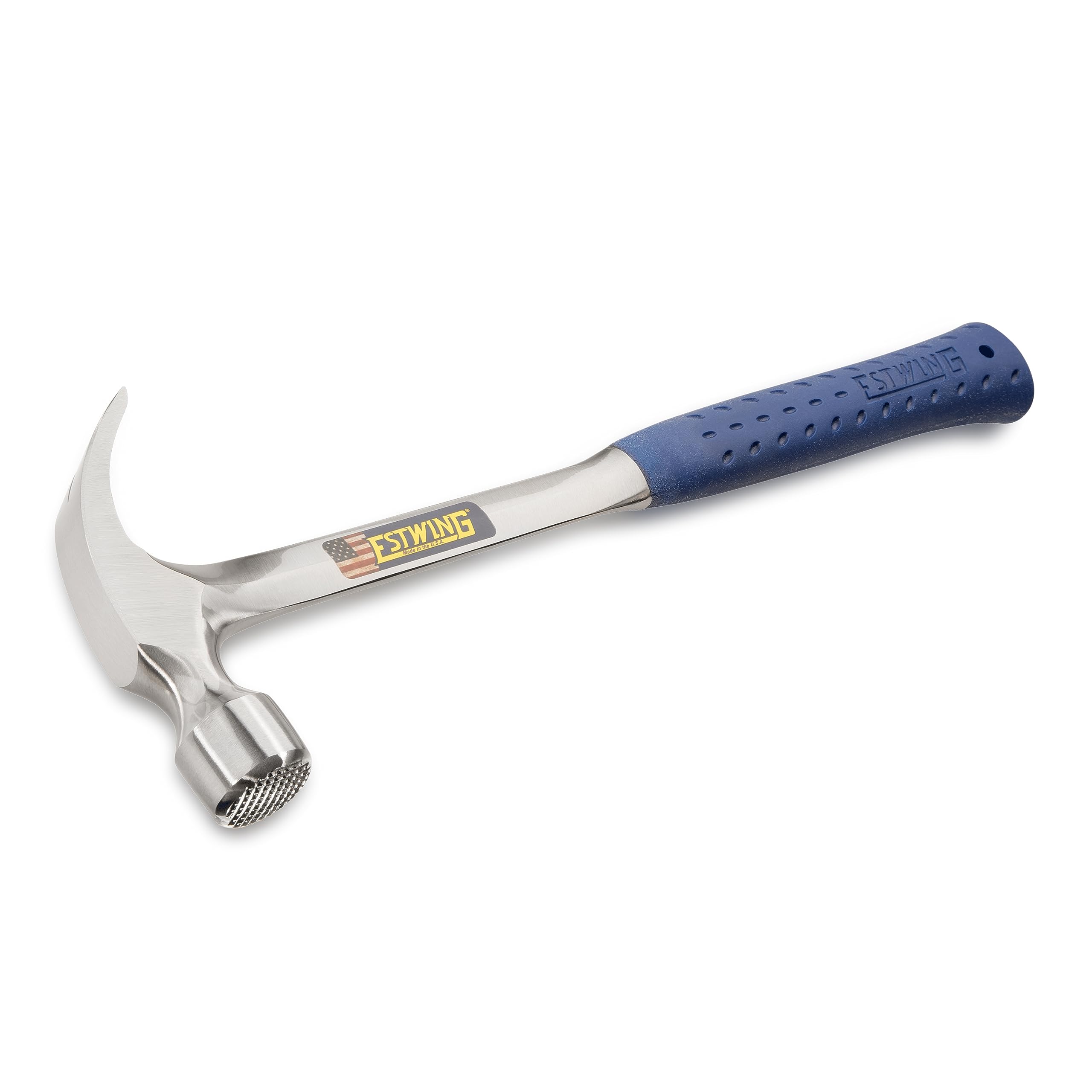 ESTWING Framing Hammer - 22 oz Long Handle Curved Claw with Milled Face & Shock Reduction Grip - E3-22CM
