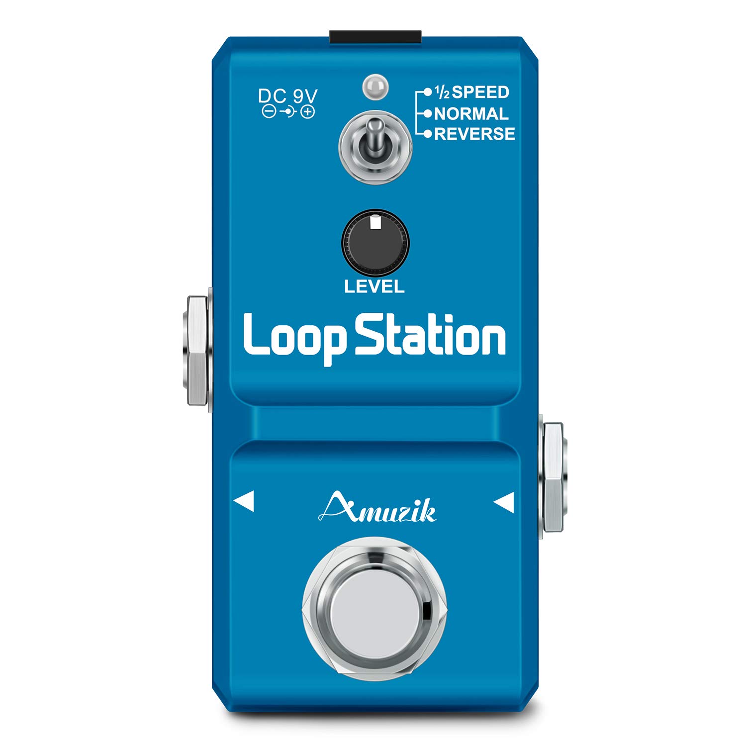 Amuzik Guitar Looper Station Loop Effects Pedals Unlimited Overdubs 10 Minutes of Looping, 1/2 time, and Reverse,3 Modes built-in SD Card for Memory