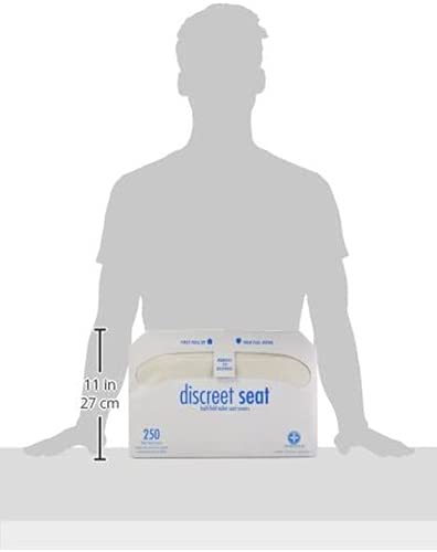 HOSPECO Discreet Seat Half-Fold Toilet Seat Covers, 14.25 X 16.5, White, 250/pack, 20 Packs/carton