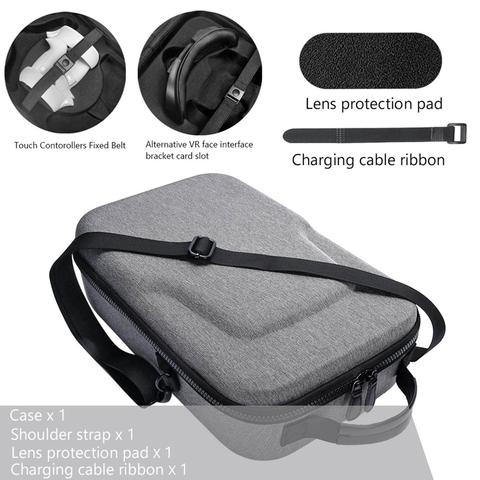 Aeihevo Carrying Oculus Quest 2 | VR Gaming Headset and Controllers Accessories Storage Bag | Waterproof Hard EVA Case for Oculus Quest 1/2 Basic/Elite Version and Accessories