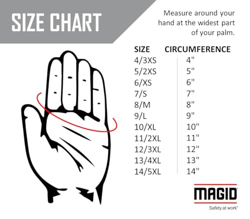 MAGID Handmaster ProGrade Plus Synthetic Suede High-Visibility Glove, 1 Pair, 9/Large, Hi-Viz Black and Yellow