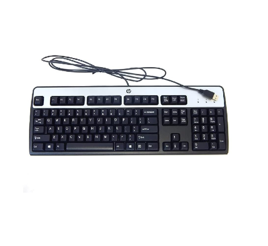 HP Black & Silver USB Keyboard Model# KU-0316 HP Part# 434821-007