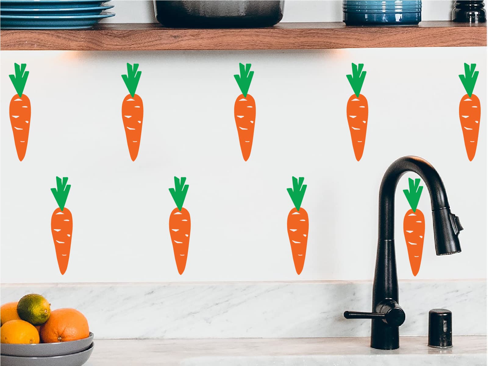 Carrot Stickers for Kids Room Baby Nursery Room Decor Wall Stickers BK040 (Orange)
