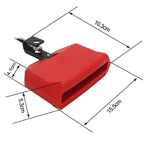 Cow Bell,5 inch ABS Plastic Cow Bell Noisemaker with Stick for Percussion Musical Instruments (Red) Percussion Supplies