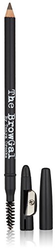 The BrowGal - 3 in 1, Skinny Eyebrow Pencil - 05 with Sharpener Cap & Spoolie Brush - Draws Tiny Brow Hairs & Fills in Sparse Areas & Gaps, Sharp Enable, Longwear, Long Lasting – 7.4 In, Taupe Color