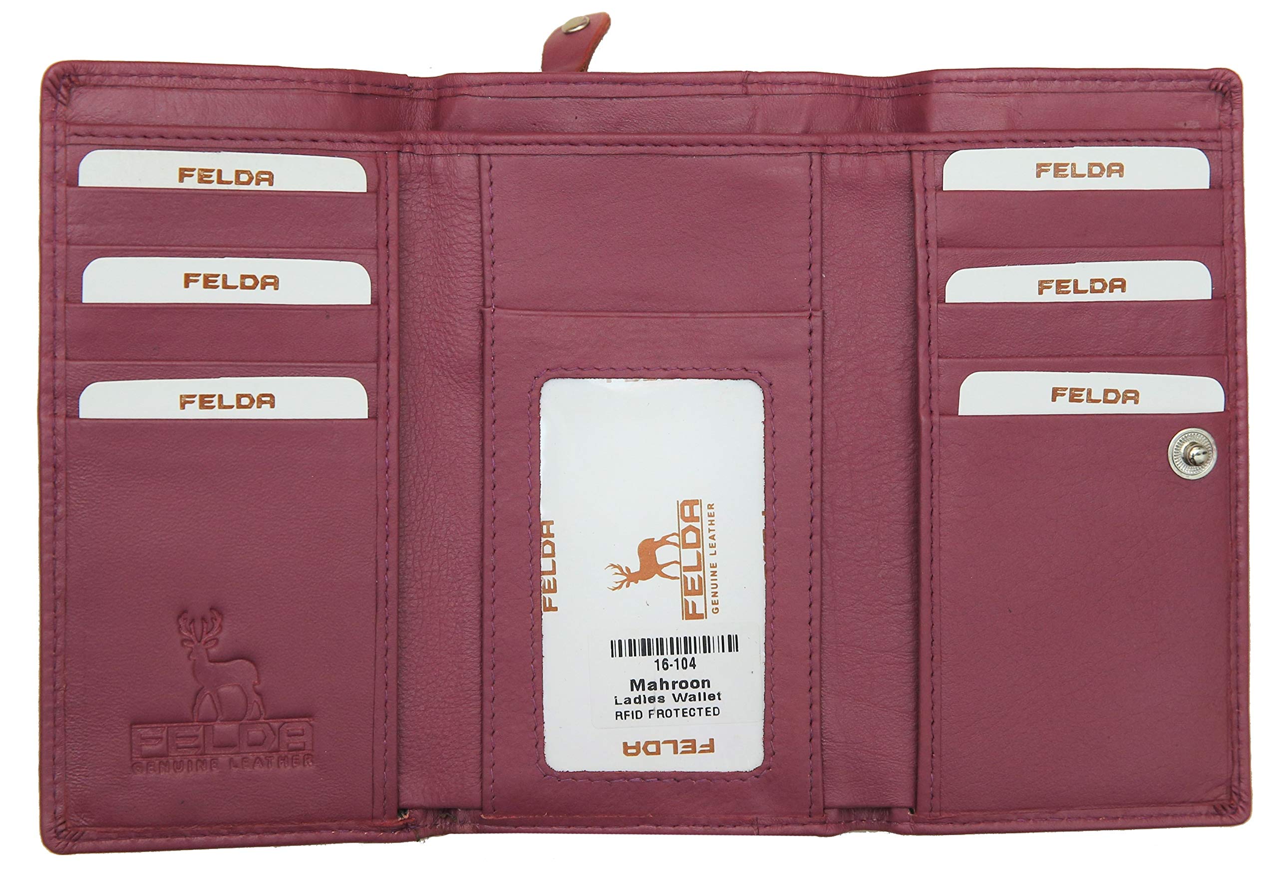 Felda RFID Purse Genuine Leather Ladies Soft Wallet Womens Multi Colour 19 Card Slot