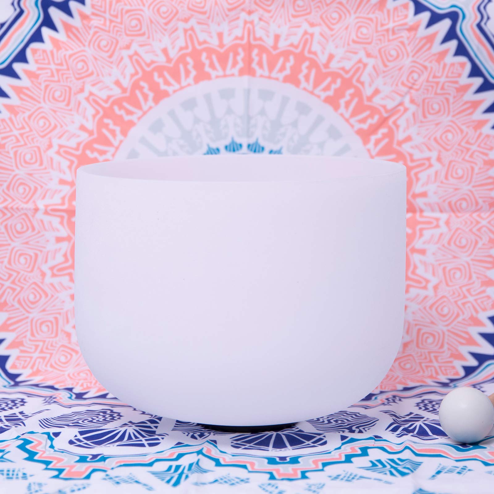 ENERGYSOUND Frosted F Heart Chakra Frosted Quartz Crystal Singing Bowl 10 inch mallet and o-ring included