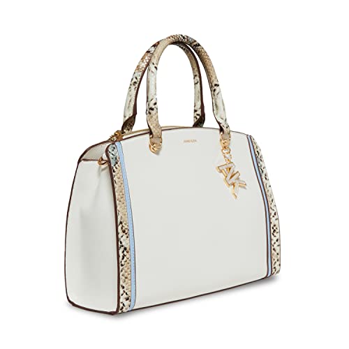 Anne Klein womens Printed satchel, Anne White/ Skye Isle/ Skye Isle Snake, One Size US