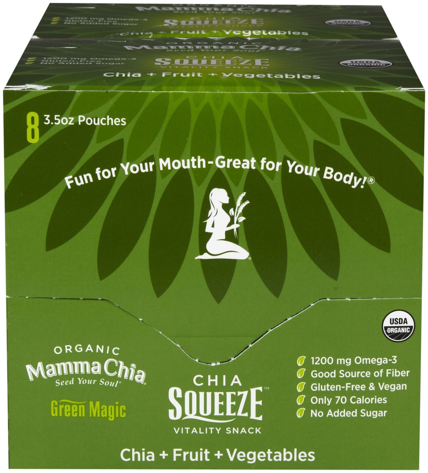 Mamma Chia Squeeze Packs - Green Magic - 3.5 OZ - 16 pk