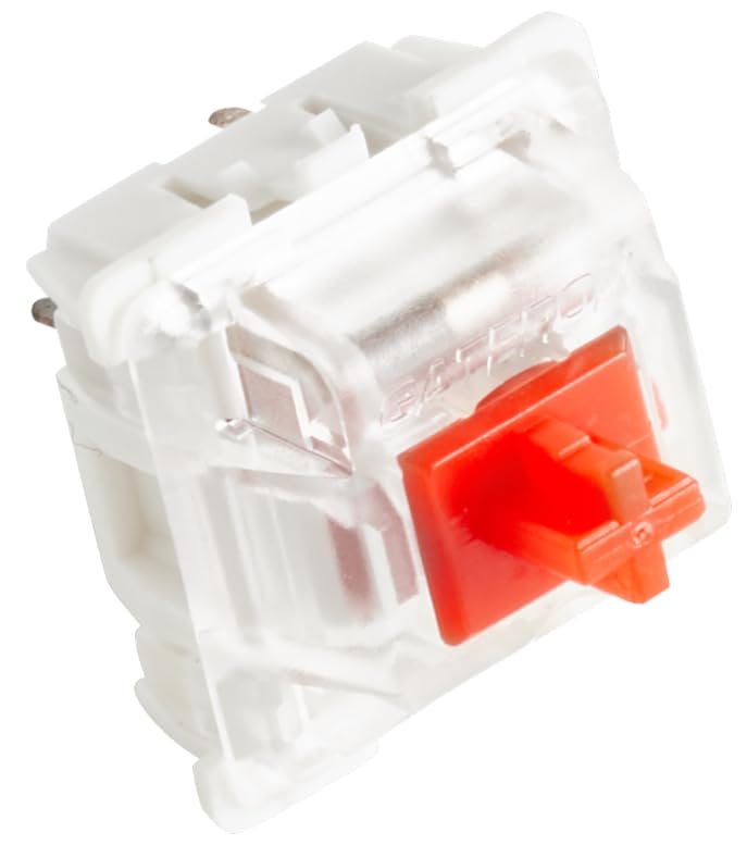 Gateron Linear Switches x Glorious 120 PCS - for Mechanical Keyboards, Gaming and Programming, 3-Pin, Transparent with Red Stem, LED-SMD Compatible