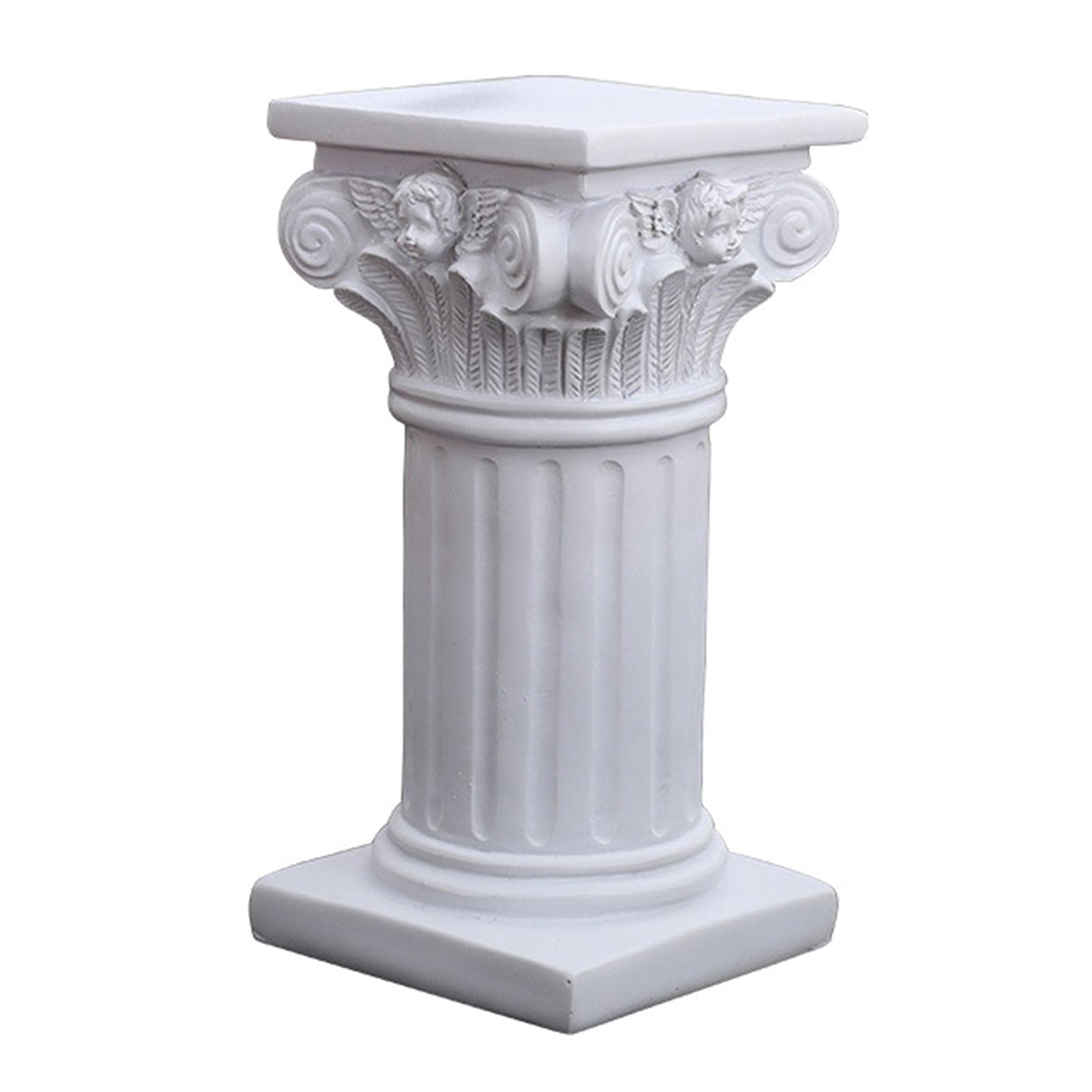 GEZICHTA Roman Pillar Greek Column Statue Resin Figurine Base Sculpture Wedding Table Decorations Indoor Home Decor(3.5x3.7x6.9 inch,Square)